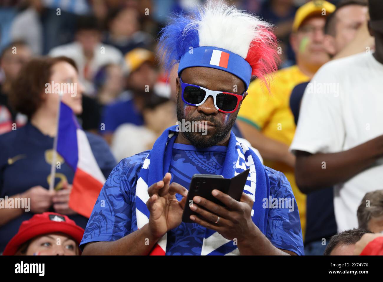 Doha, Qatar. 22th. november 2022. French fans during the match between ...