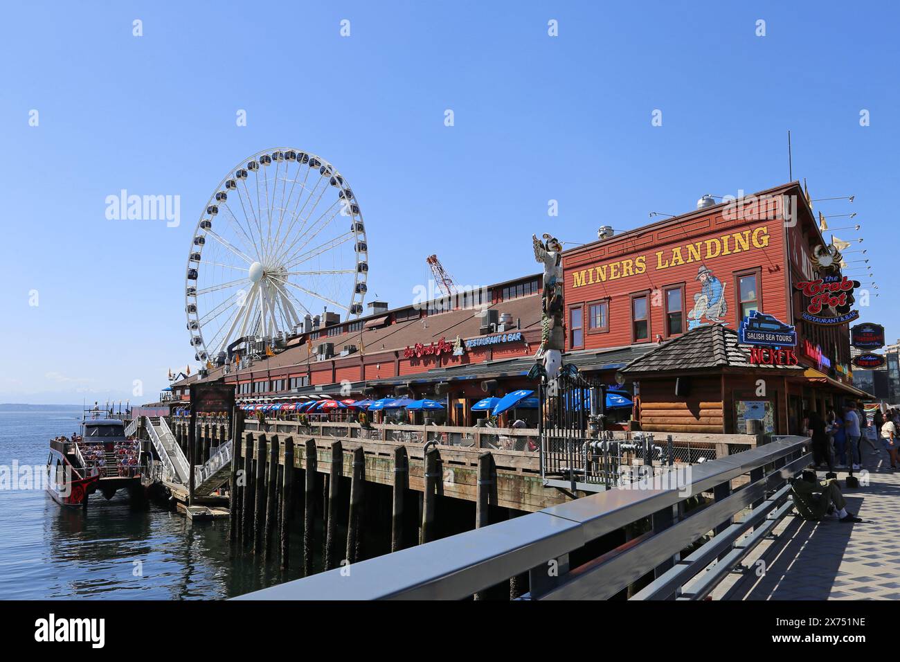 Miners Landing and Great Wheel, Pier 57, Waterfront, Alaskan Way ...