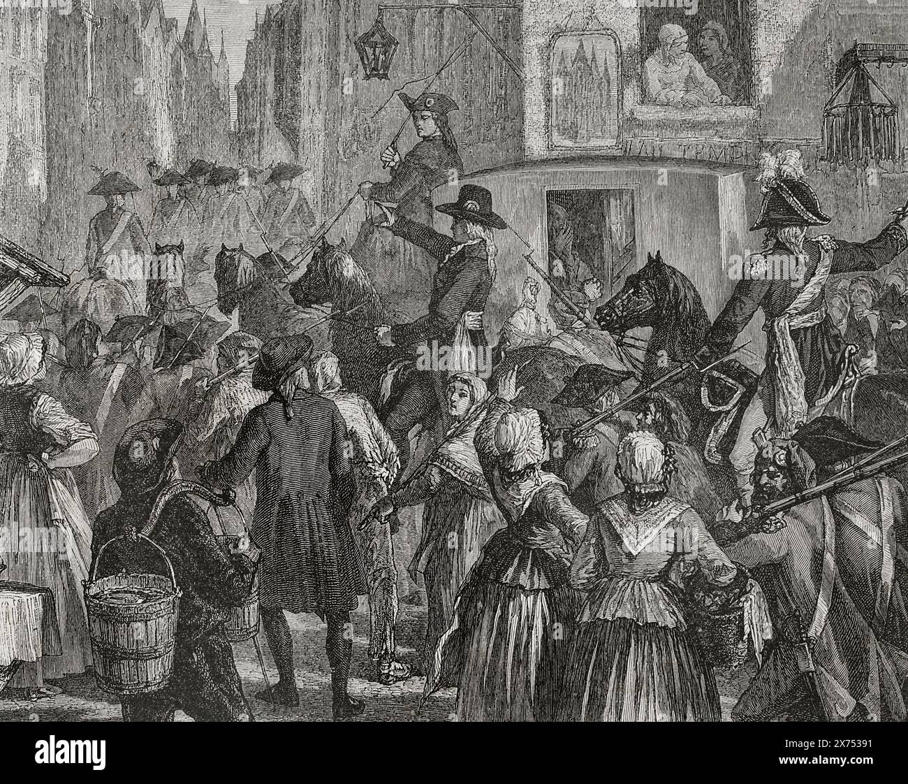 French Revolution. King Louis XVI (1754-1793) and the royal family ...