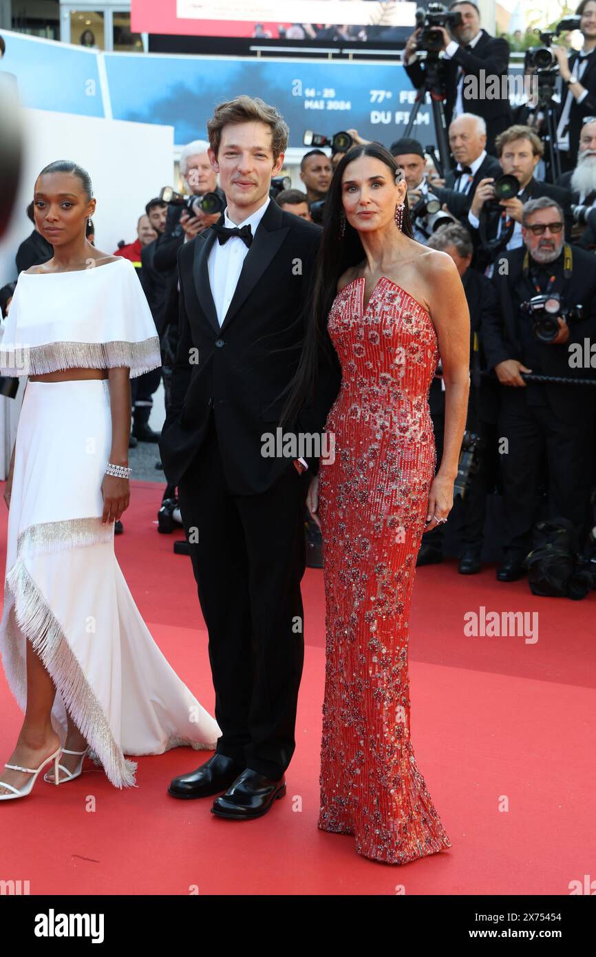 CANNES, FRANCE - MAY 17: Sophie Wilde, Mike Faist, Demi Moore at 'Kinds ...