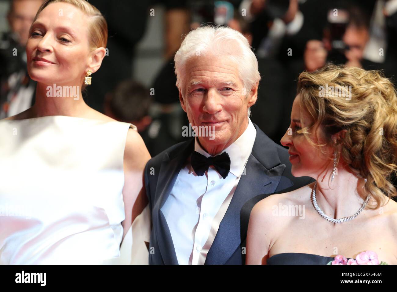 Cannes, France, 17th May, 2024. Uma Thurman, Richard Gere and Nisrin ...