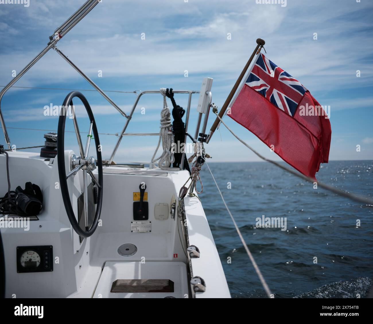 The Red Ensign fllag on a sailing Yacht Stock Photo - Alamy