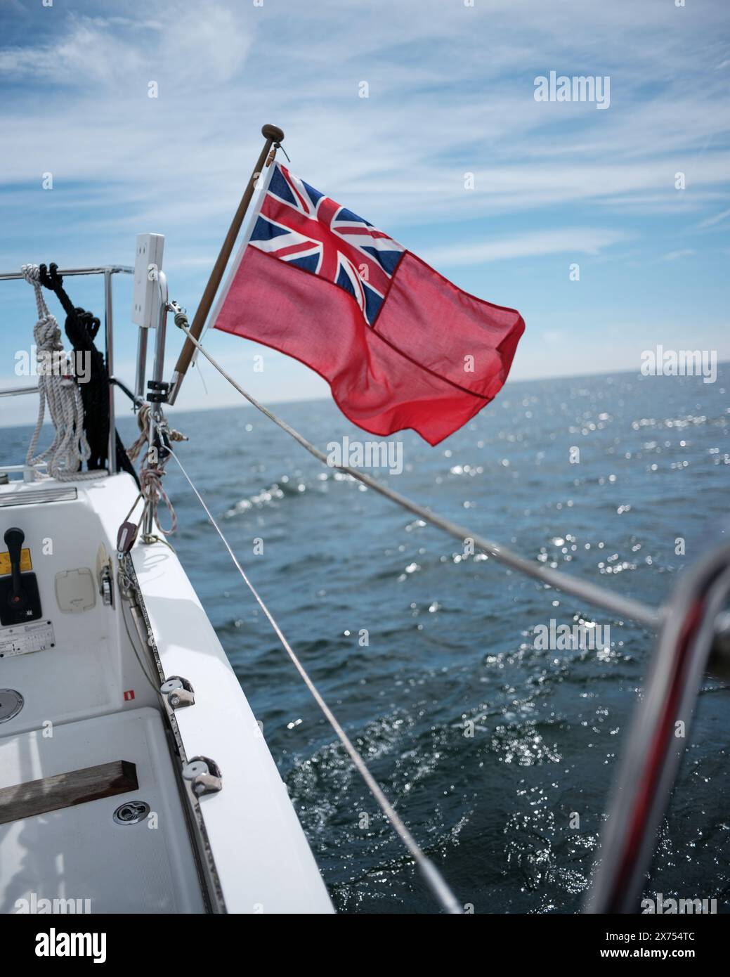 The Red Ensign fllag on a sailing Yacht Stock Photo - Alamy