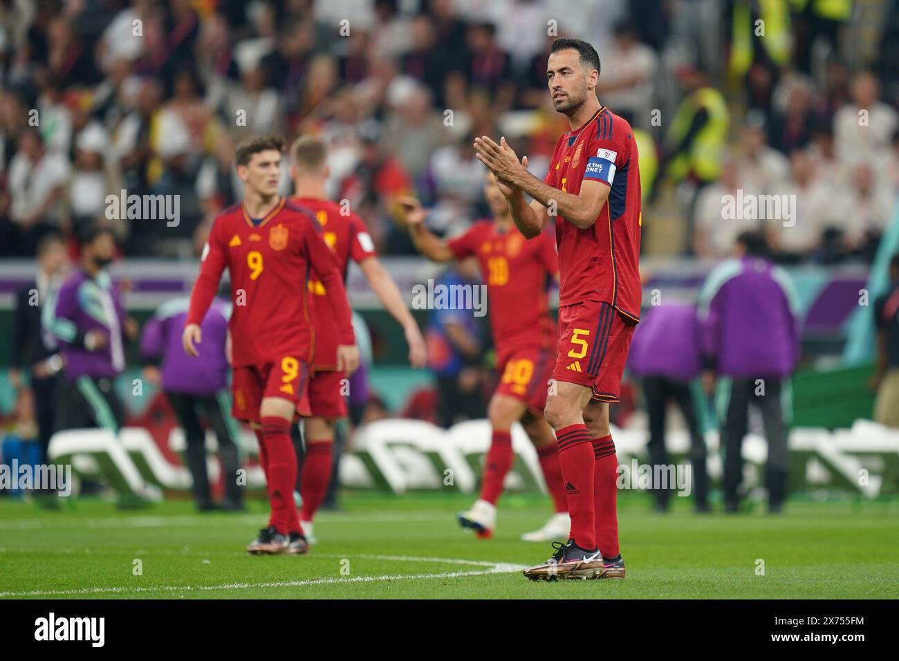 Doha, Qatar. 27th. november 2022. Spain team during the match between ...