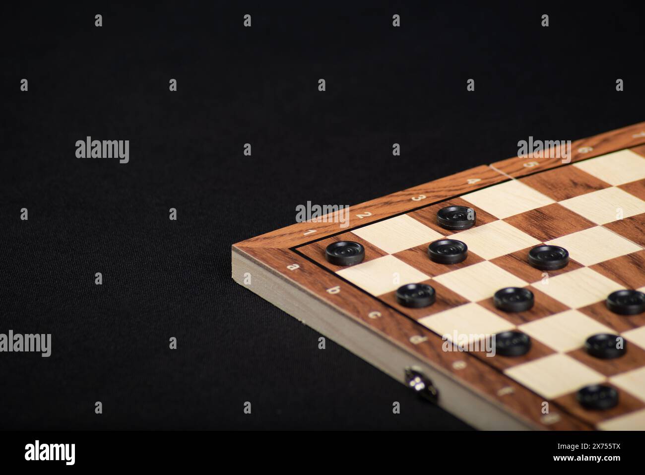 Checkerboard with checkers. Game concept. Board game. Hobby. Checkers ...