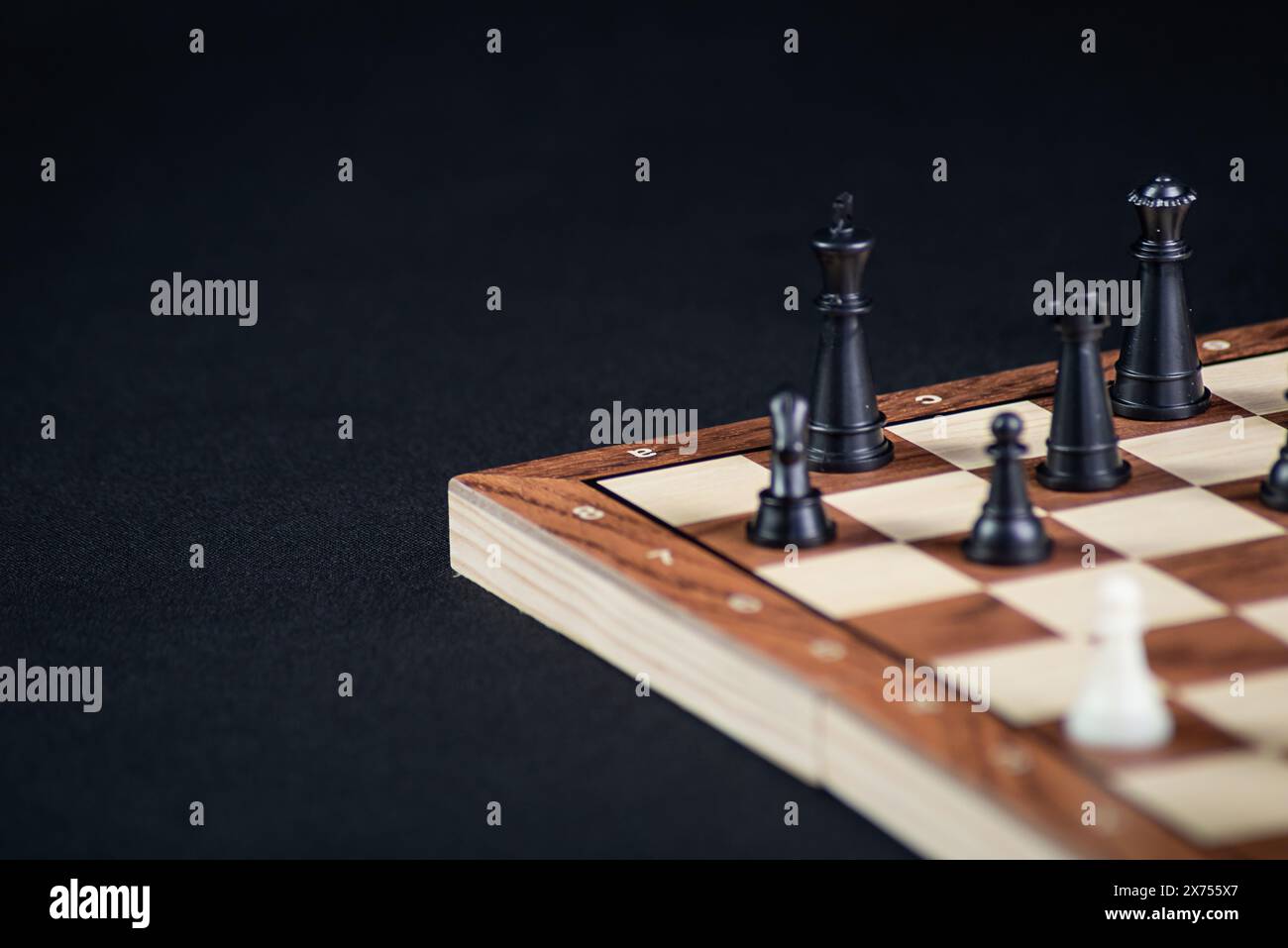 Chess board with light and dark pieces. Game concept. Board game. Hobby ...