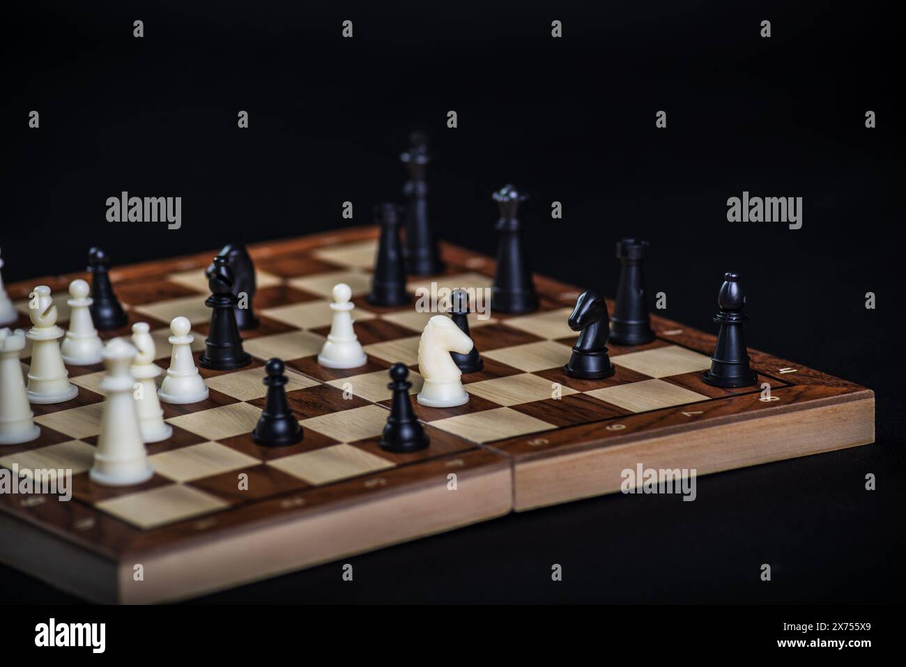 Black and white chess set isolated chess piece king, queen, bishop ...