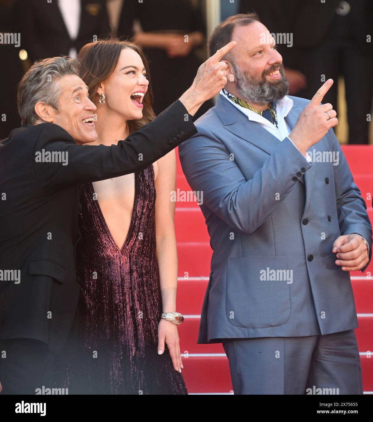 Greek director Yorgos Lanthimos, American actress Emma Stone and actor ...