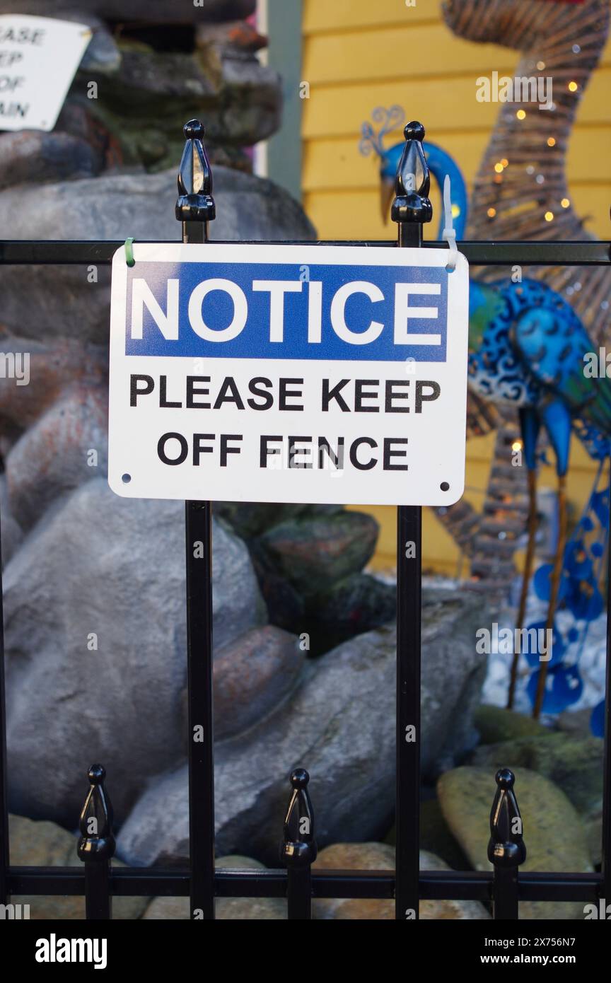 Please keep off the fence Stock Photo - Alamy