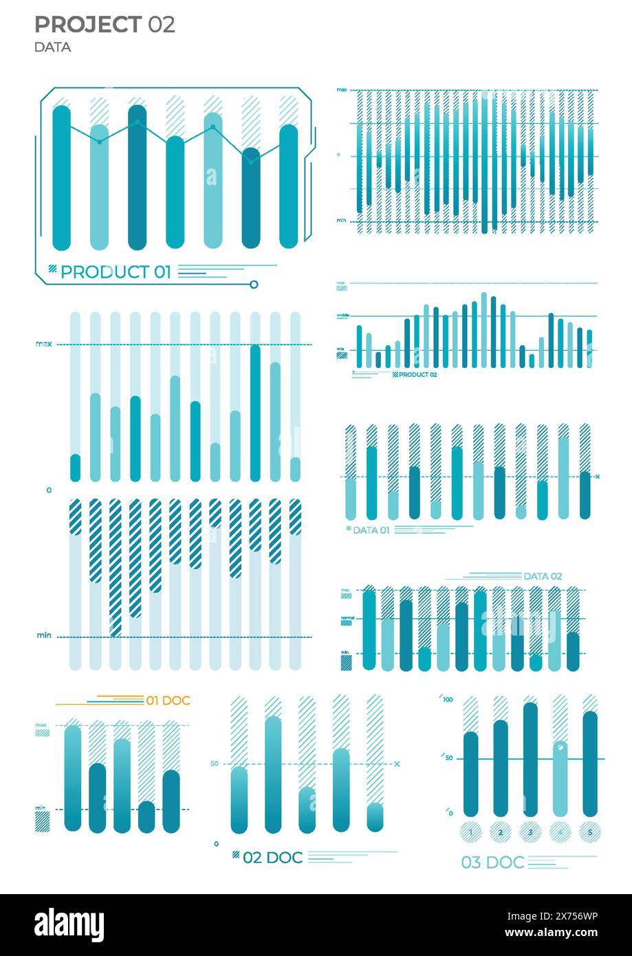 Business elements charts in color. Vector illustration Stock Vector ...