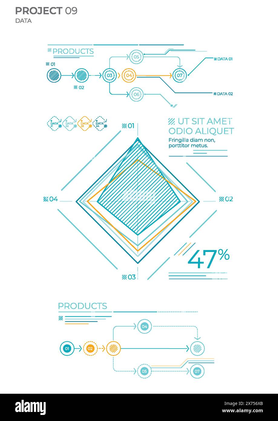 Project elements commercial charts. Modern visual vector illustration ...