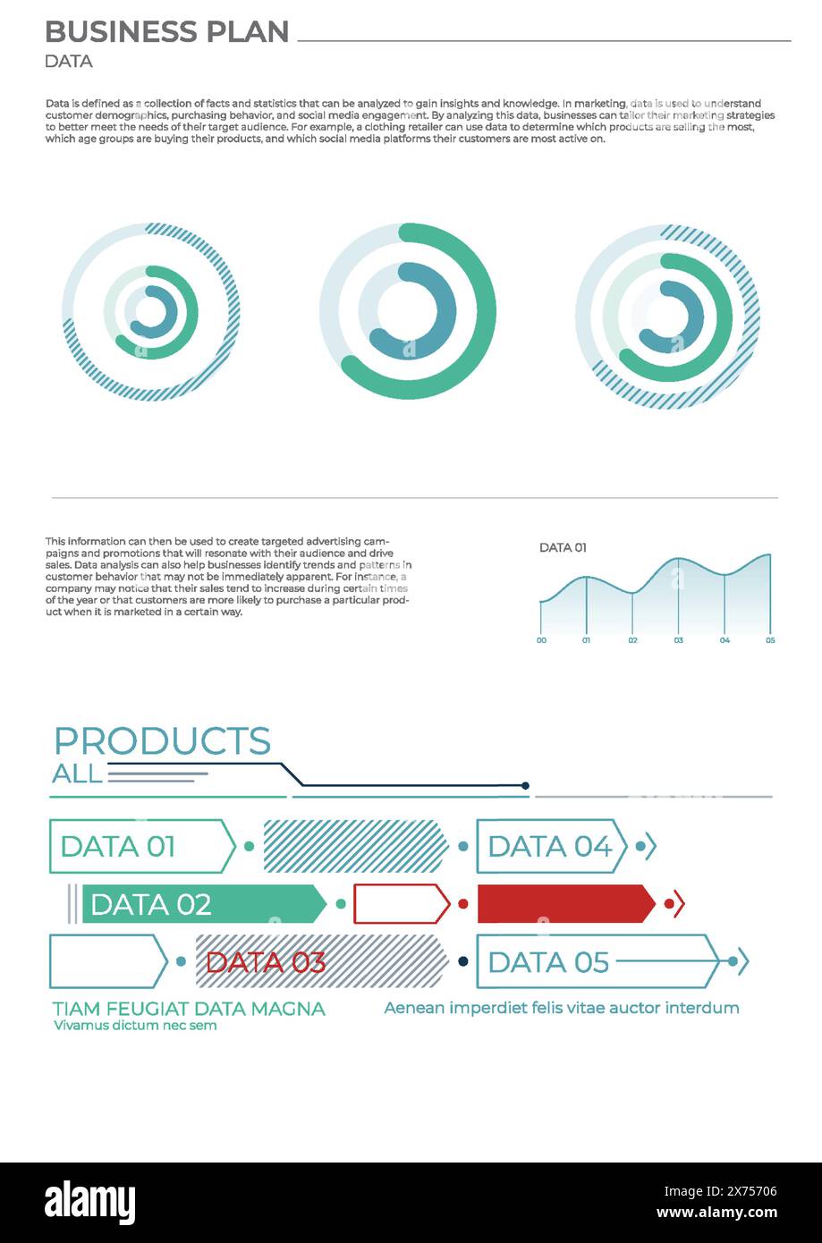 Business data analysis charts in color. Vector elements charts Stock ...