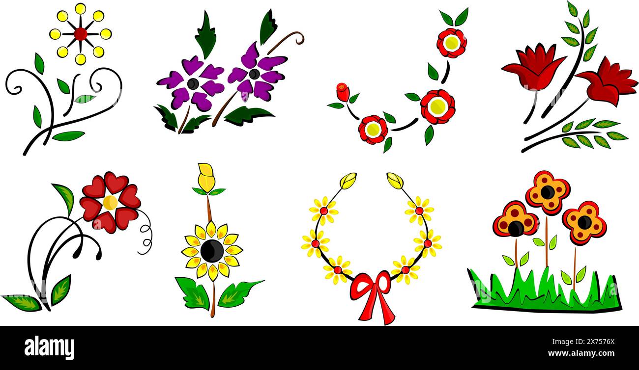 Flowers Vector Art Collection for Designers Stock Vector Image & Art ...