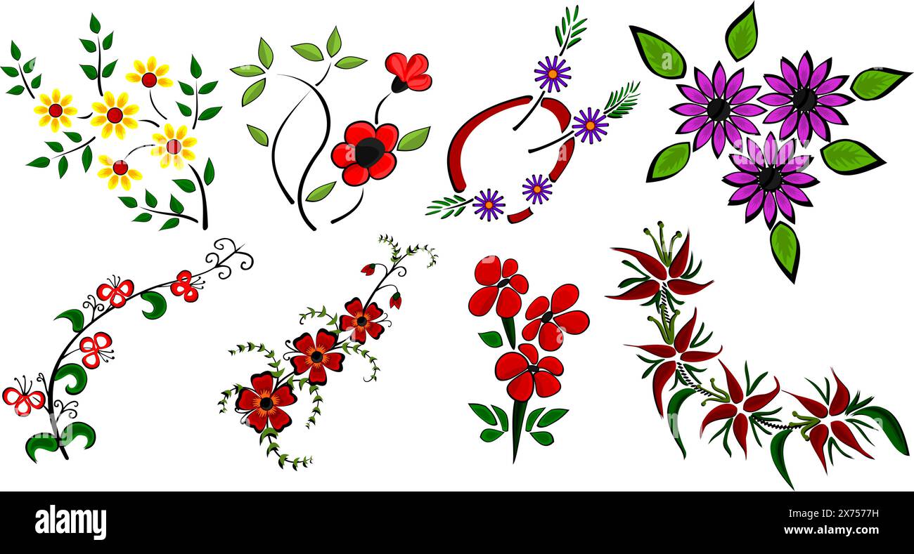 Flowers Vector Art Collection for Designers Stock Vector Image & Art ...