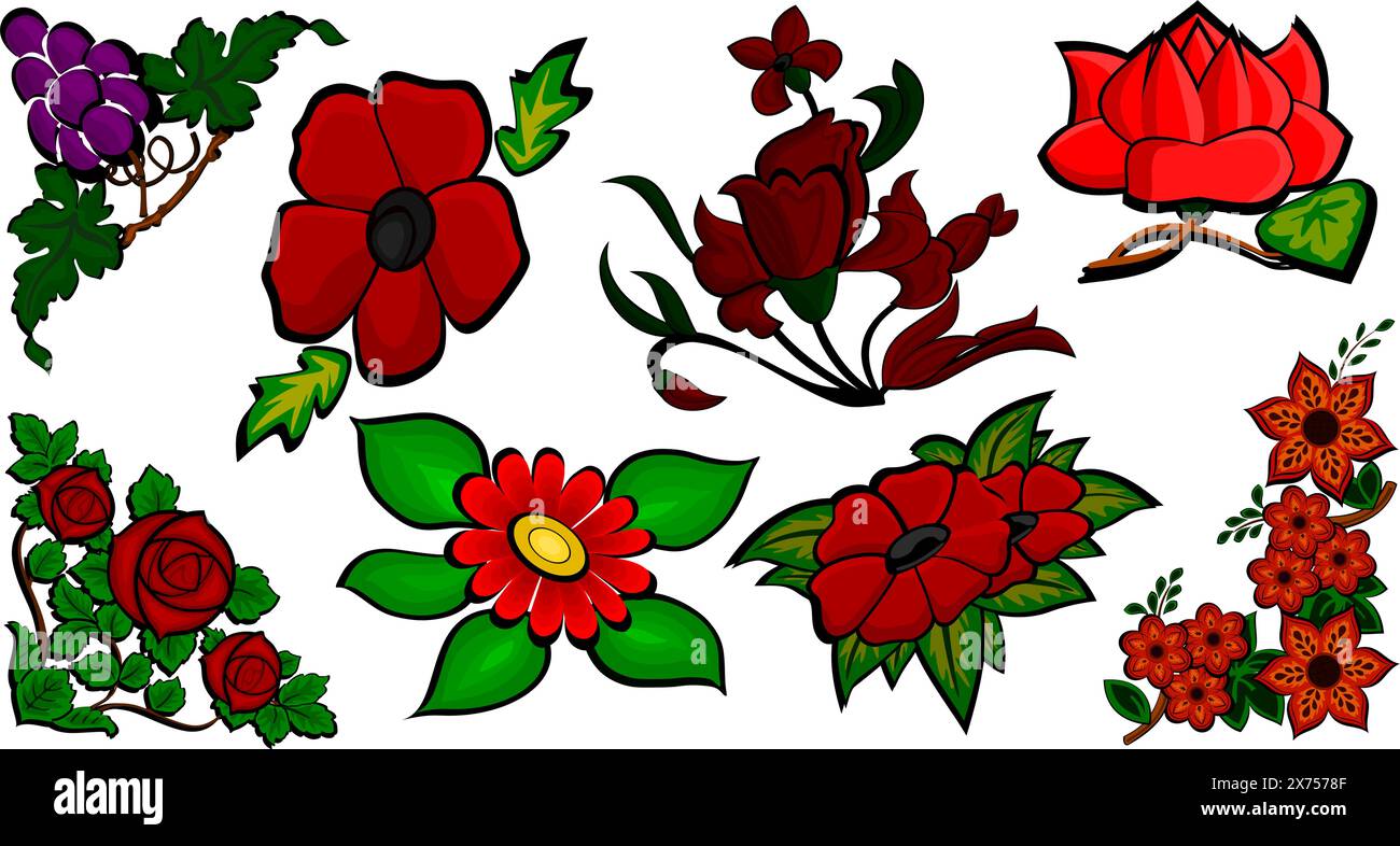 Flowers Vector Art Collection for Designers Stock Vector Image & Art ...