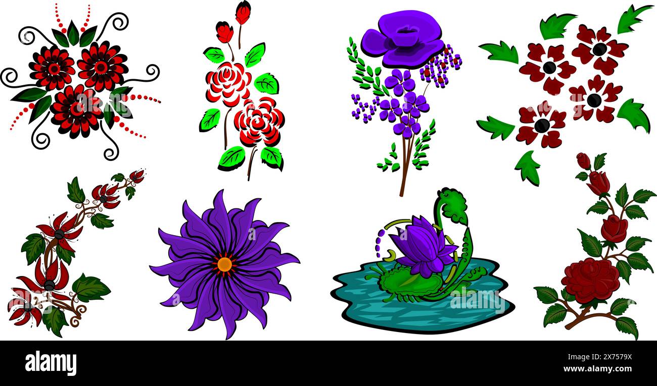 Flowers Vector Art Collection for Designers Stock Vector Image & Art ...
