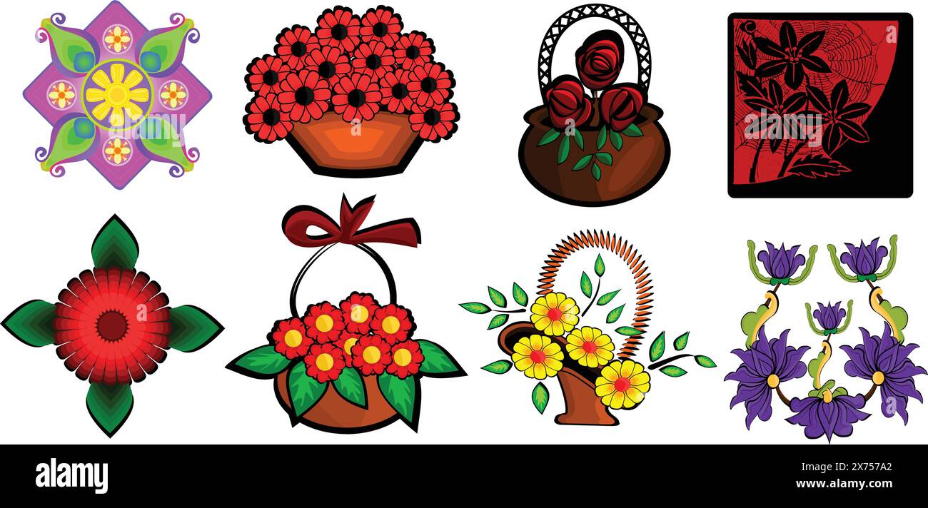 Flowers Vector Art Collection for Designers Stock Vector Image & Art ...