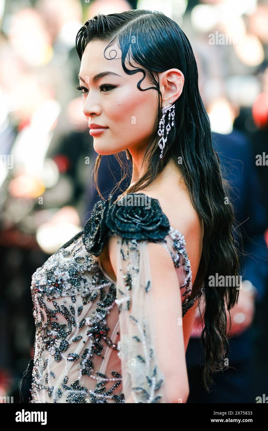 Cannes, France. 17th May, 2024. Park Soo-Joo arrives on the Red Carpet ...