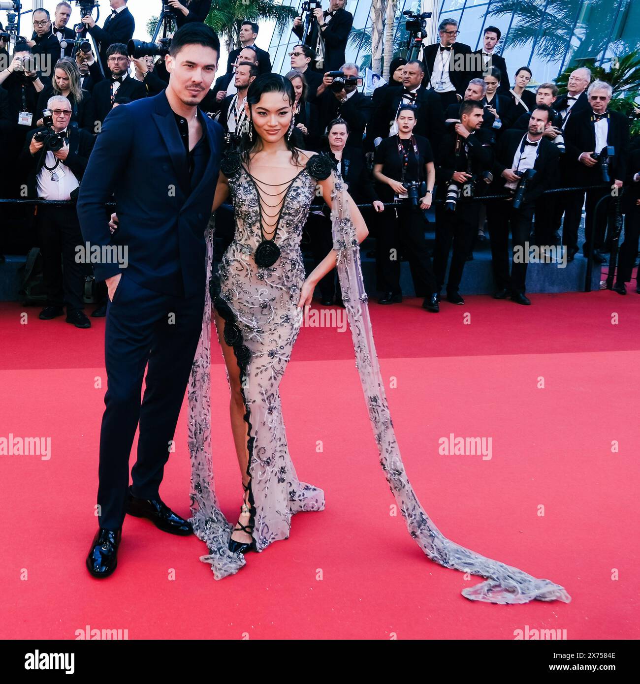 Cannes, France. 17th May, 2024. Jack Waterlot and Park Soo-Joo arrives ...
