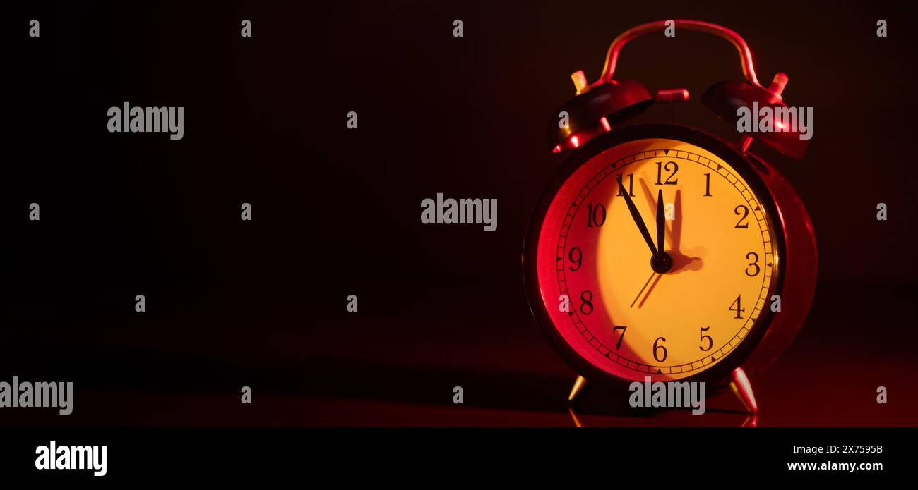 Five minutes to midnight. Changing the clocks, time adjustment ...