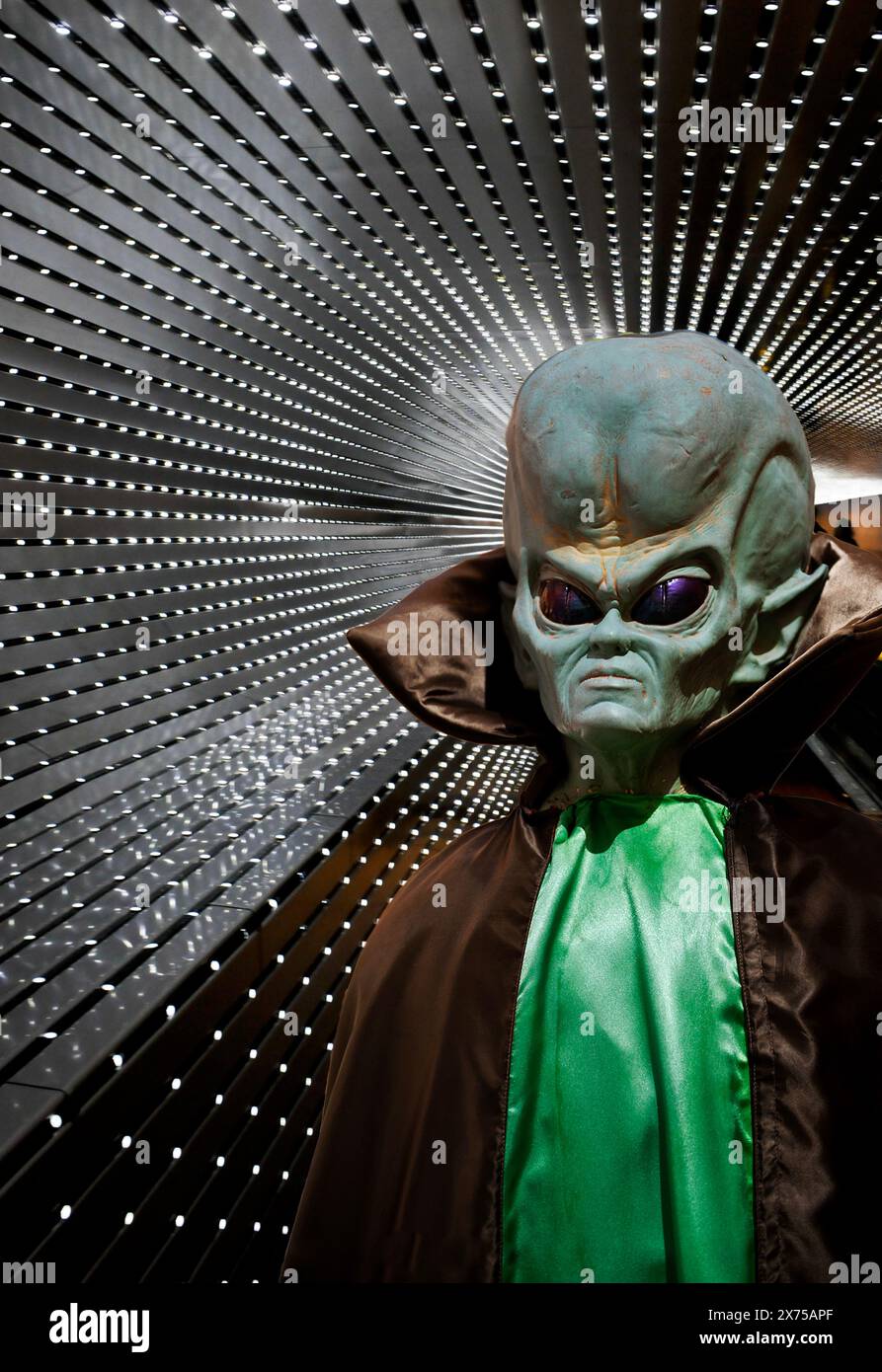 Extraterrestrial Space Alien in spaceship Stock Photo - Alamy
