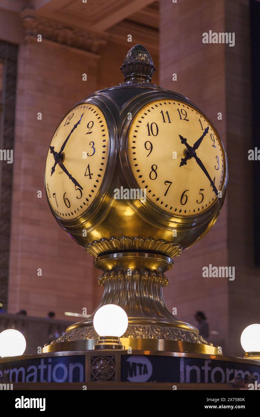 The iconic clock in side the main concourse of the Grand Central ...