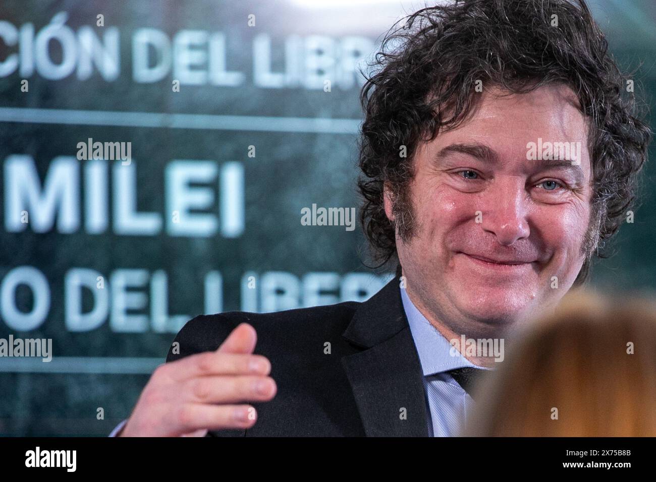 Madrid, Spain. 17th May, 2024. Javier Milei president of Argentina seen ...