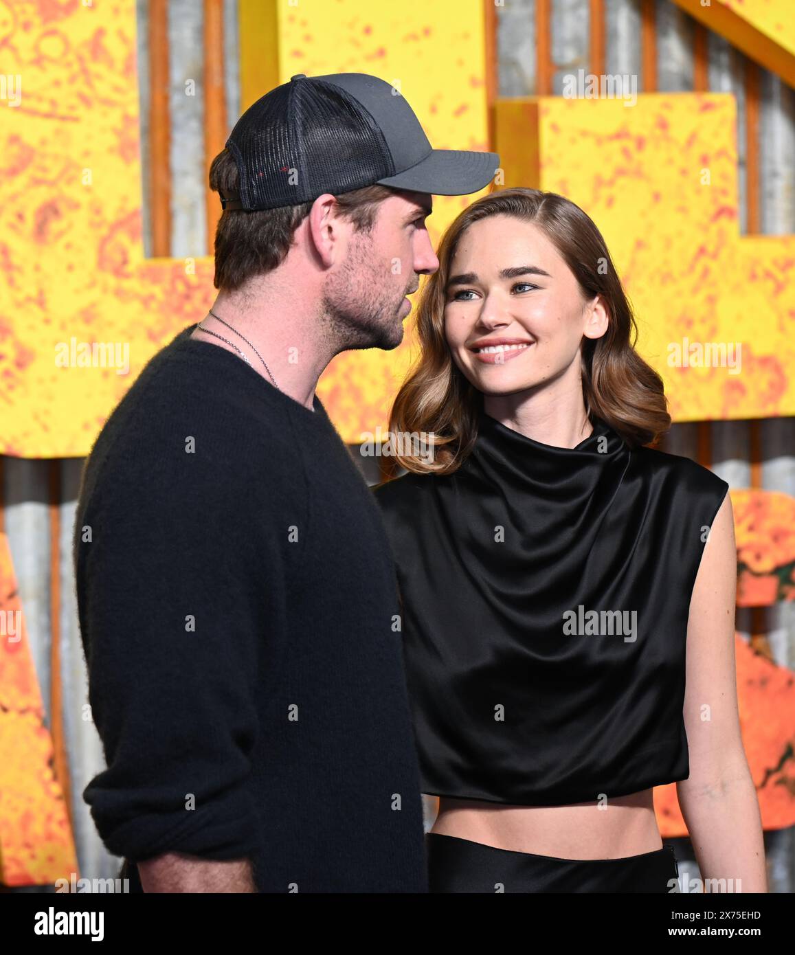 LONDON, ENGLAND, UK - MAY 17 2024: Liam Hemsworth, Gabriella Brooks ...