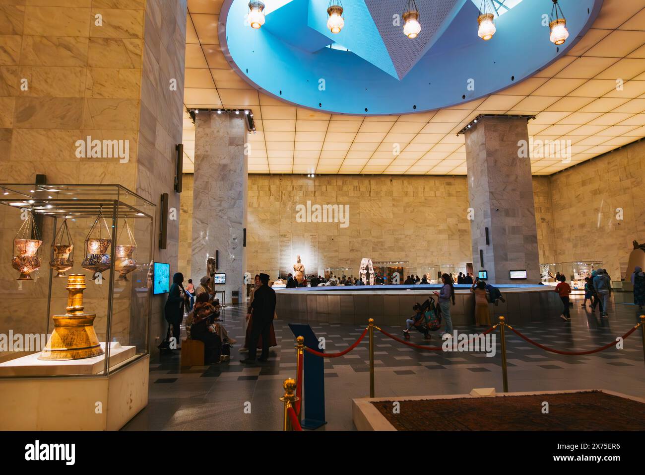 Inside the National Museum of Egyptian Civilization in Cairo, with ...