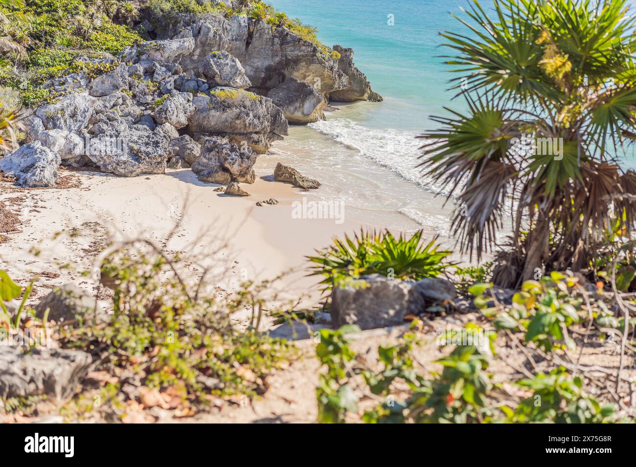 Beautiful archaeological site of the Mayan culture in Tulum, Mexico ...