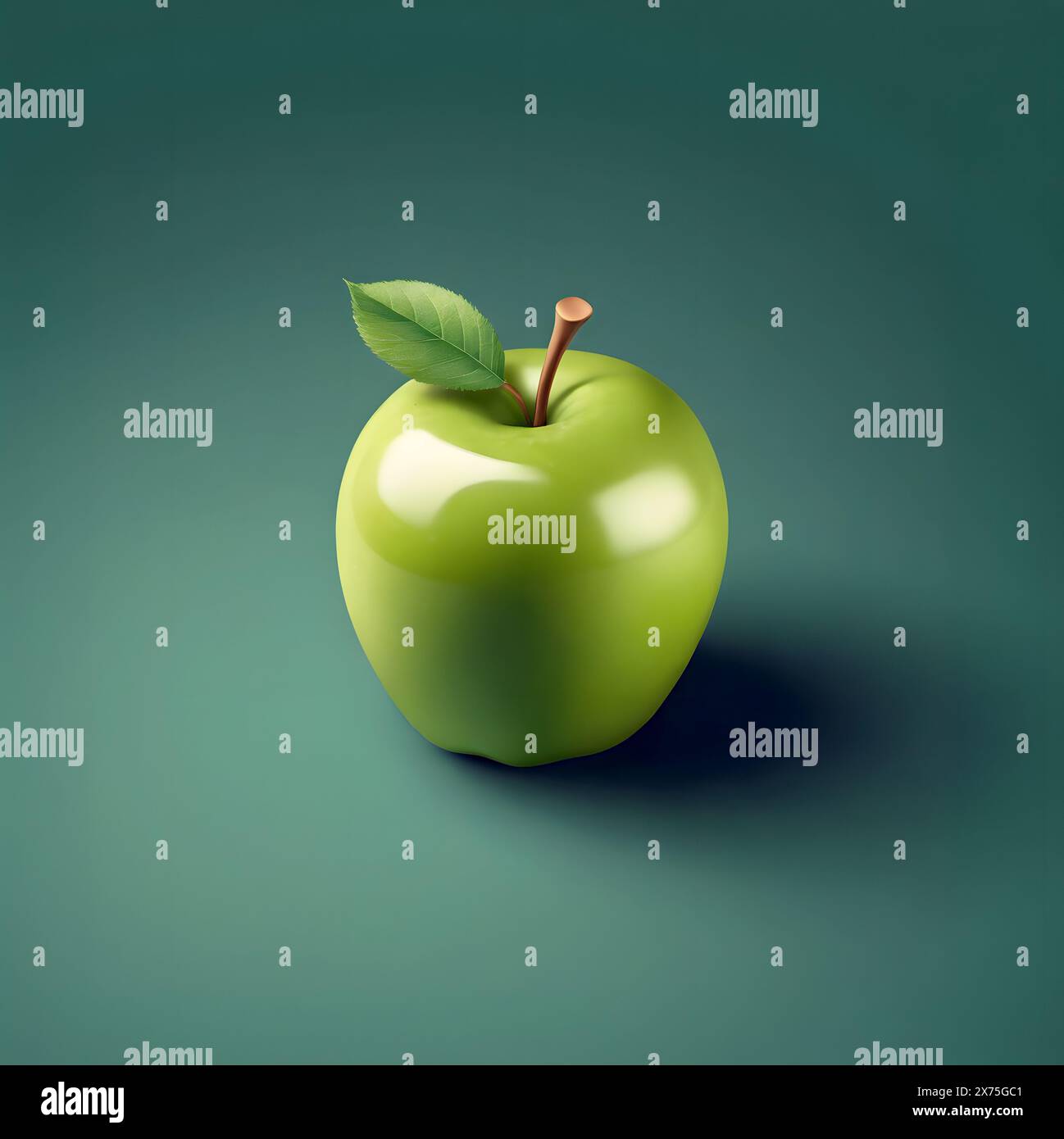Green apple on mint background Stock Photo - Alamy