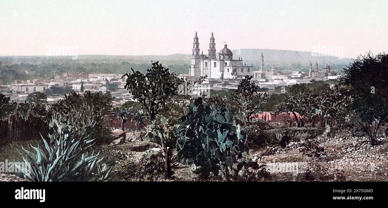 Mexico, view showing Cathedral Lagos, circa 1890 Stock Photo - Alamy