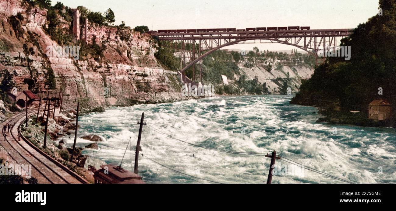 Niagara, Whirlpool Rapids and bridge, circa 1900 Stock Photo - Alamy