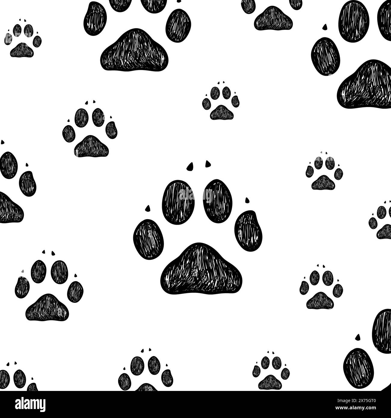 Dog paw prints on white background, pattern Stock Photo - Alamy