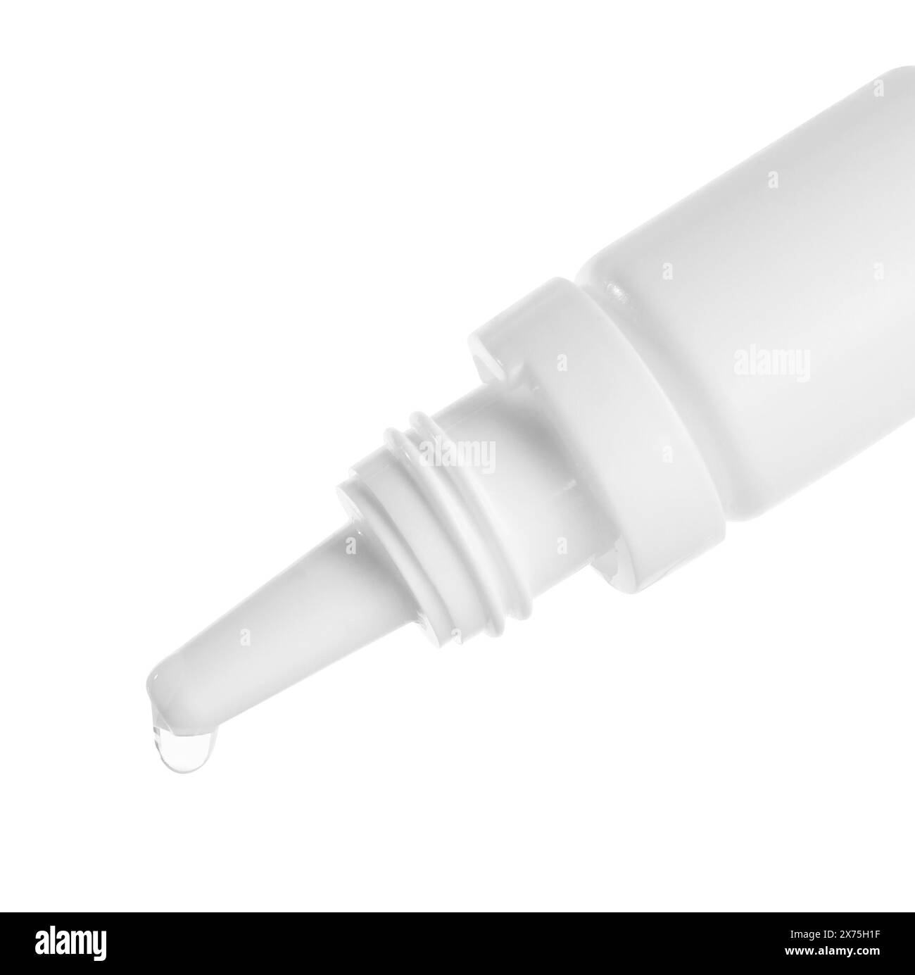 Dripping medical drops from bottle on white background Stock Photo - Alamy
