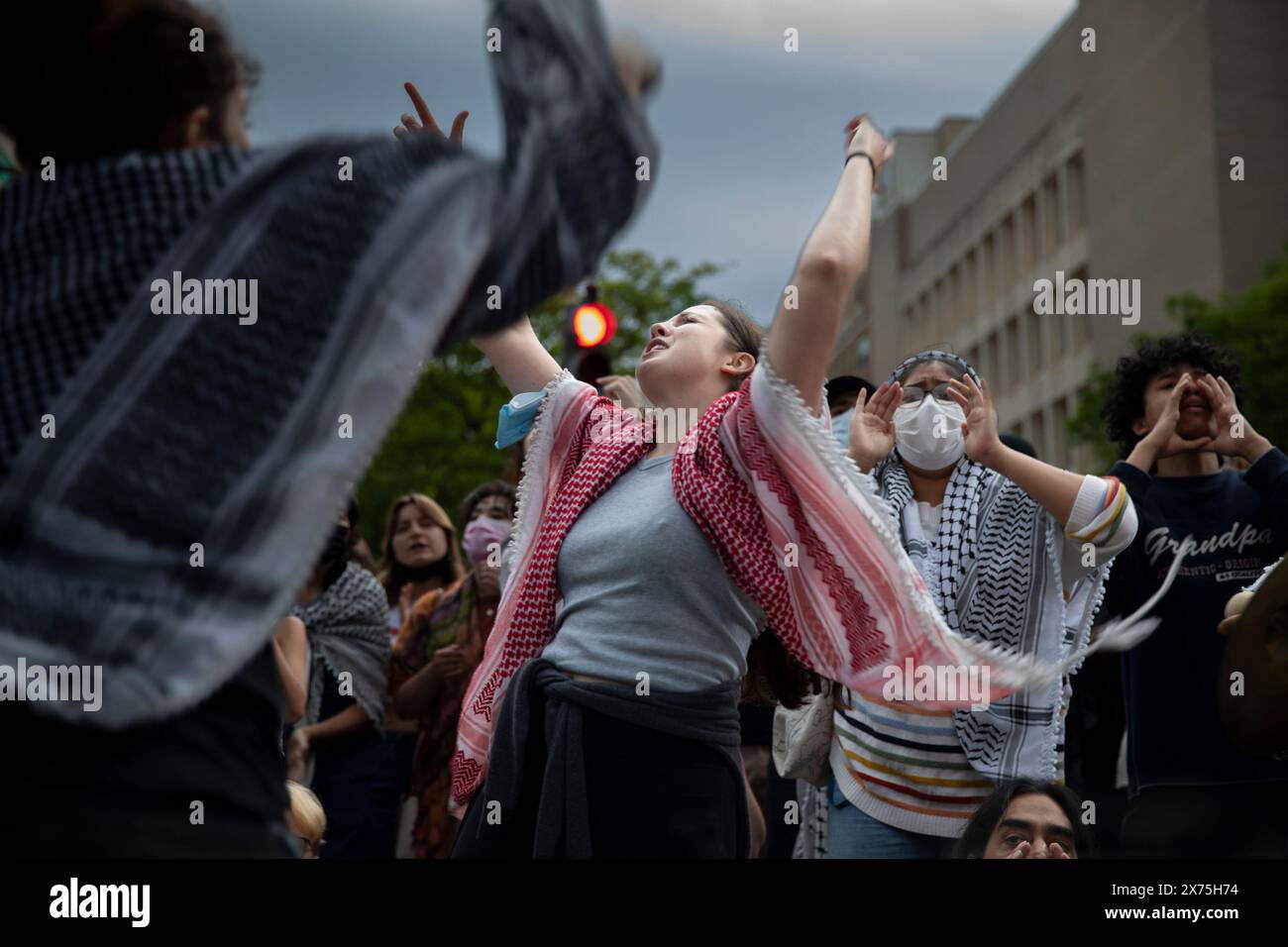 District of Colombia, USA - May 09, 2024: Student protests over the war ...
