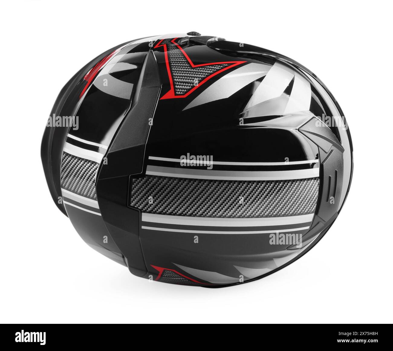 Modern motorcycle helmet with visor isolated on white Stock Photo - Alamy