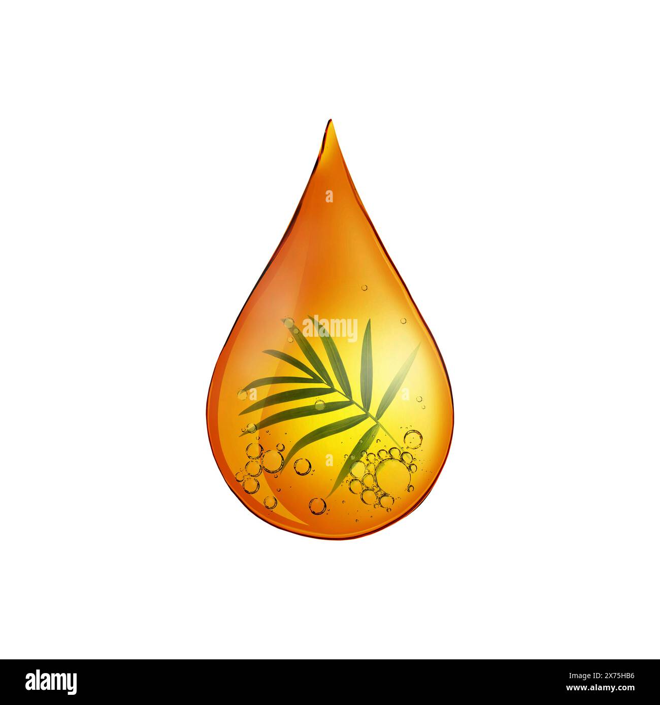 Cooking oil drop with palm leaf isolated on white Stock Photo - Alamy