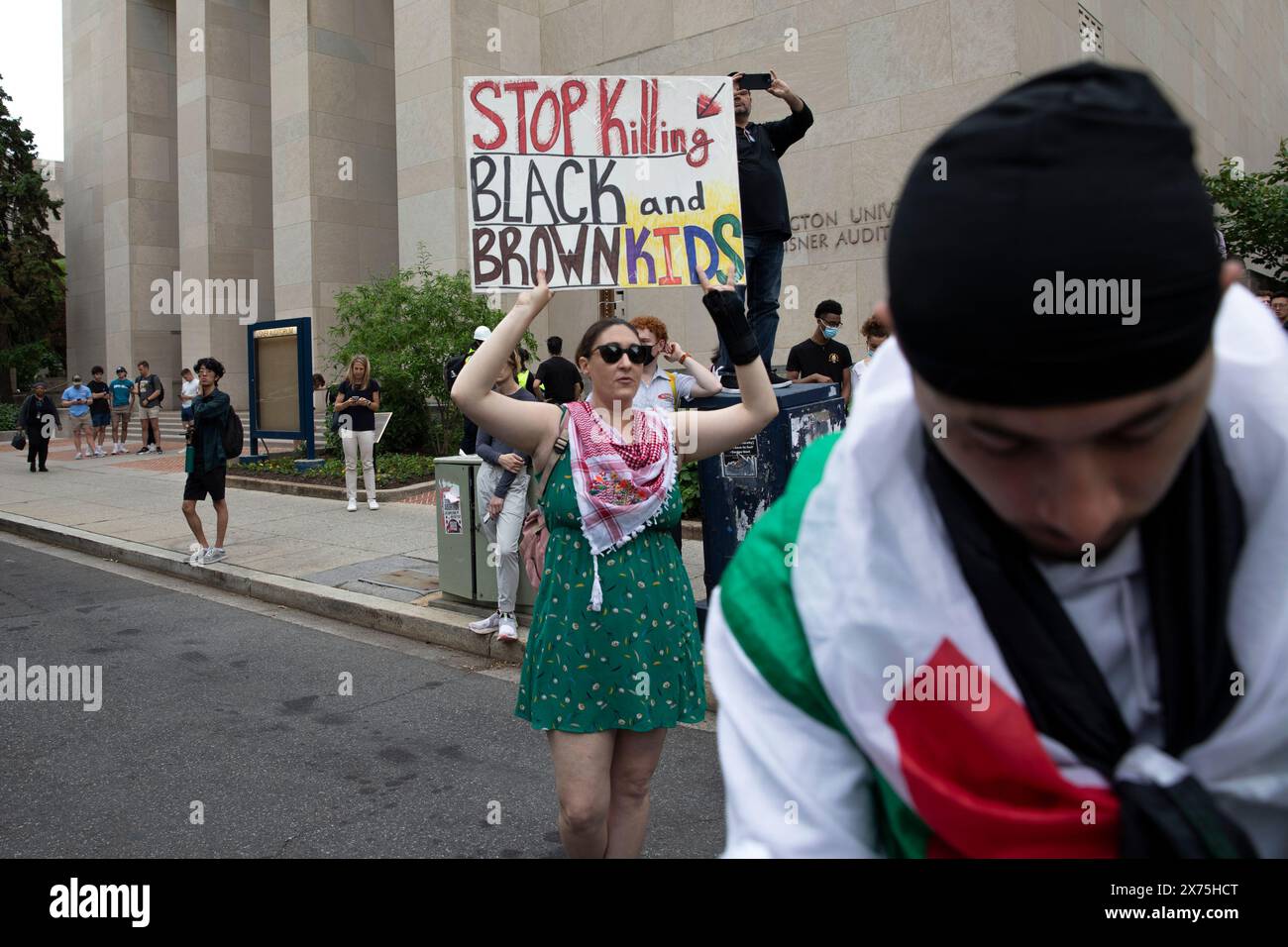 District of Colombia, USA - May 09, 2024: Student protests over the war ...
