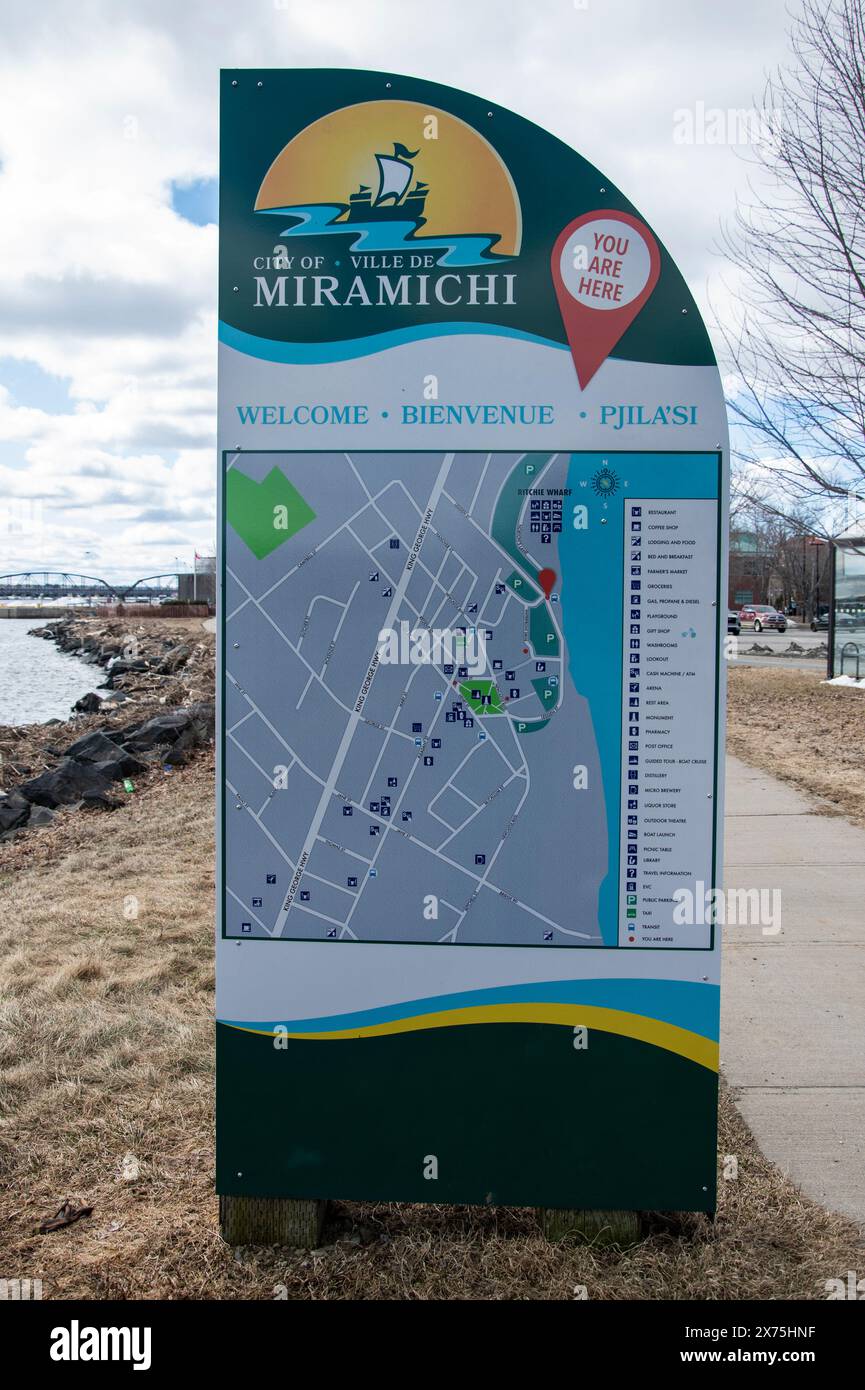 Map of Ritchie Wharf Park sign in Miramichi, New Brunswick, Canada ...