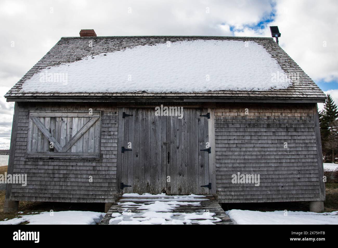 Buildings at Ritchie Wharf Park in Miramichi, New Brunswick, Canada ...