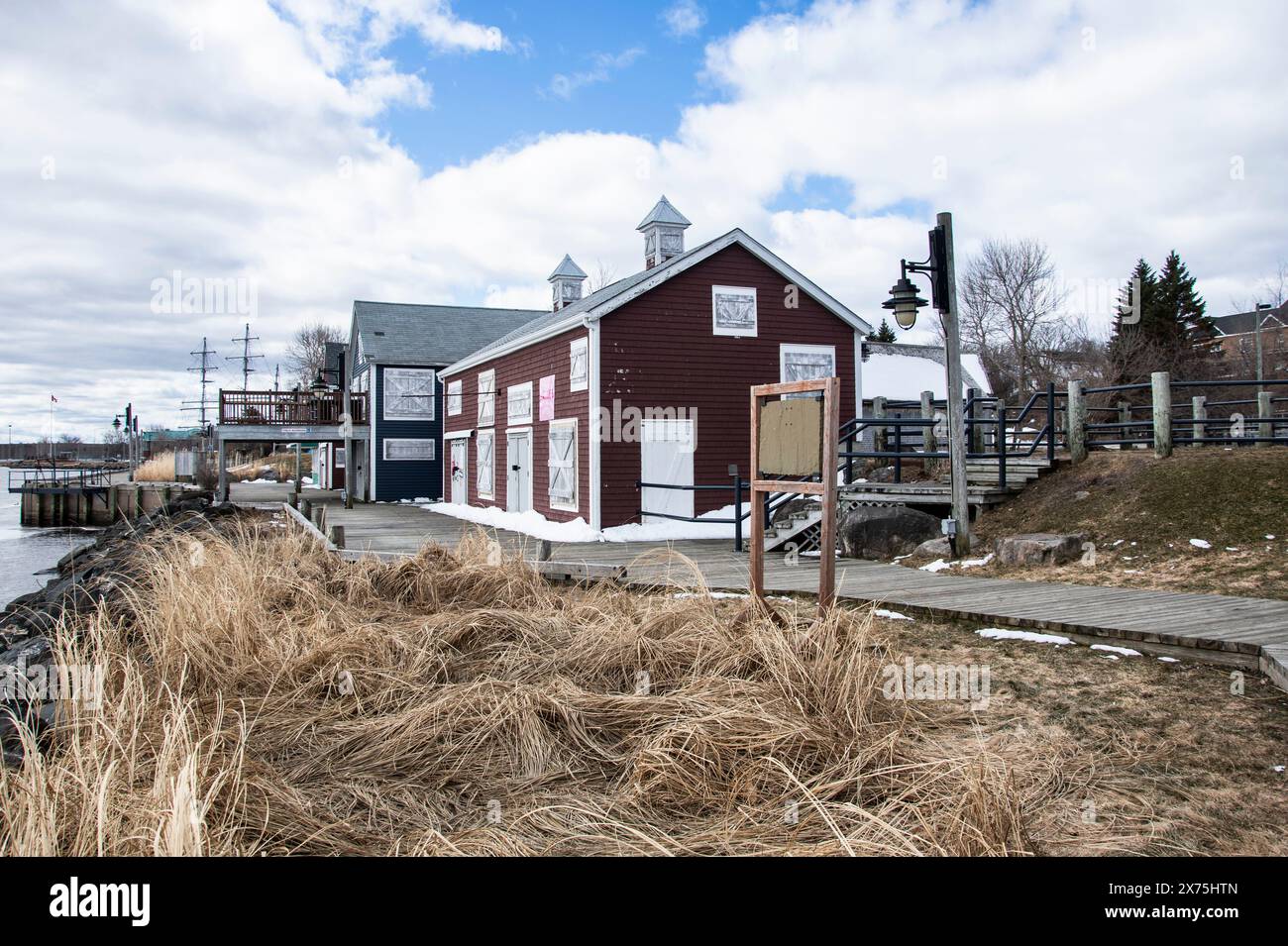 Buildings at Ritchie Wharf Park in Miramichi, New Brunswick, Canada ...