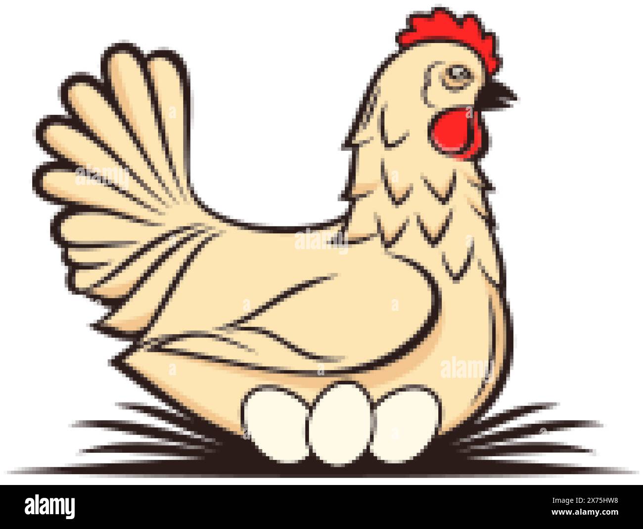 Design of Hen. Illustration of Nesting Hen Bird Decorative Design For ...