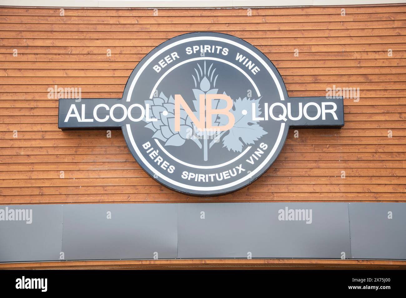 NB Liquor store sign in downtown Newcastle in Miramichi, New Brunswick ...