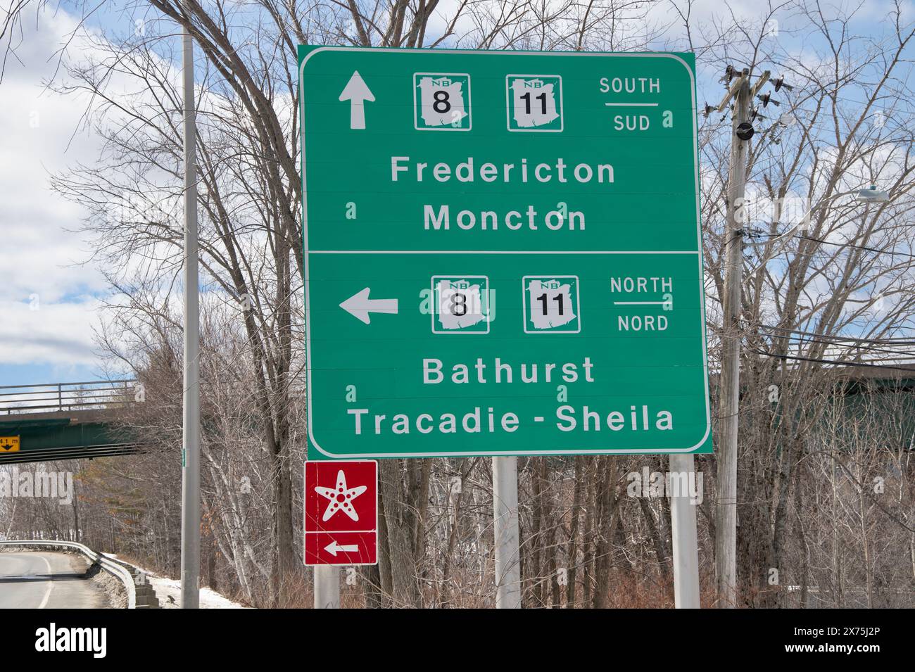 Highway sign on King George Highway in Miramichi, New Brunswick, Canada ...