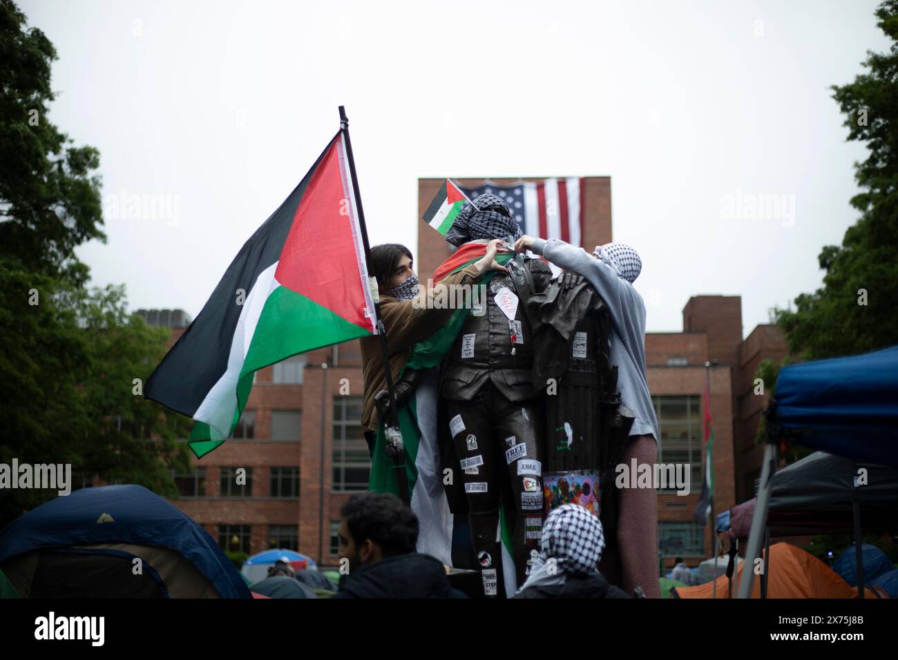 GWU, DC, USA - May 04, 2024: Pro-Palestine Protesters defaced the ...
