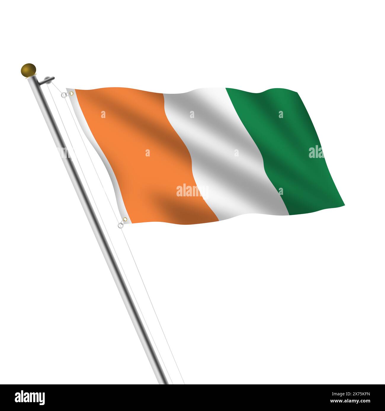 Ivory Coast Cote Divoire Flagpole Stock Photo - Alamy