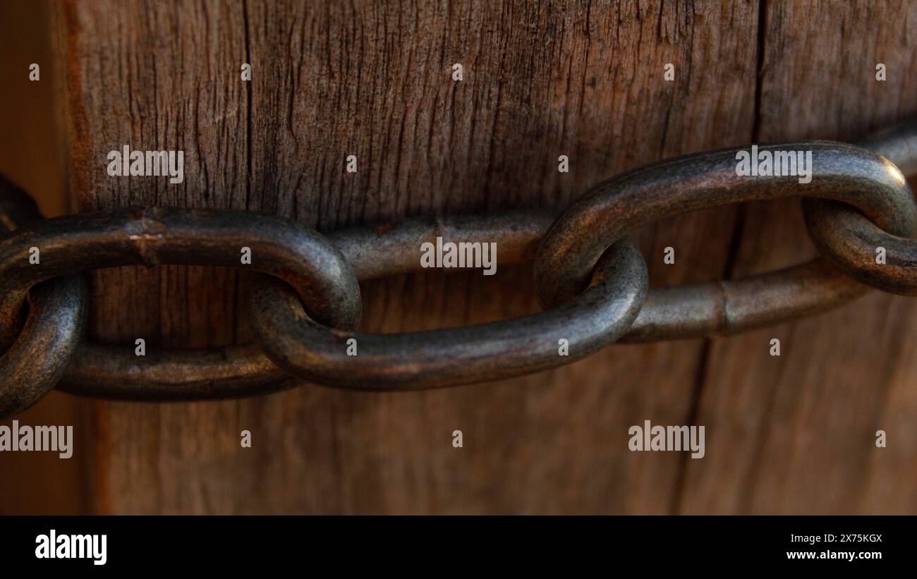 Chain in a wood Stock Photo - Alamy