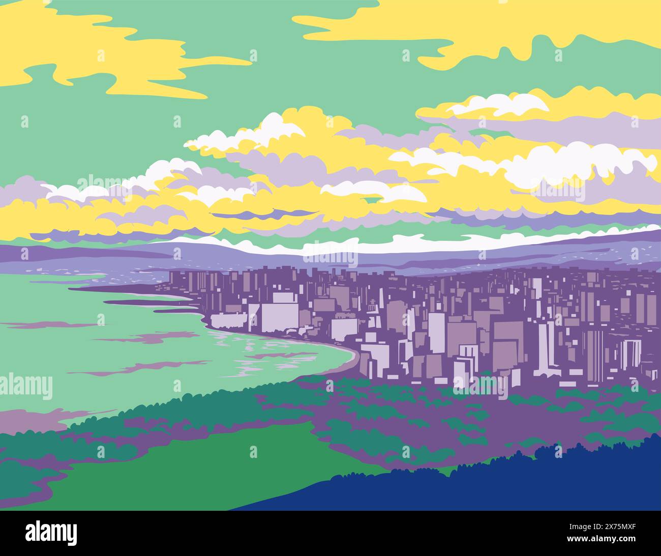 Crater rim view Stock Vector Images - Alamy