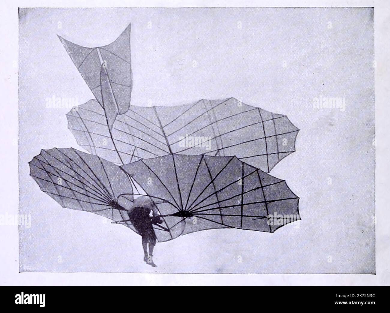 Early flying machine. Showing an exact picture of the construction of ...